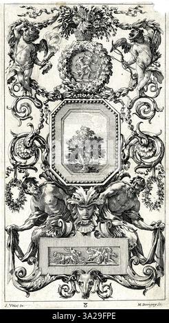 An illustration from the 'Livre de diverses grotesques,' showing ...