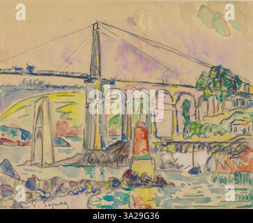 In this 1925 painting, Signac depicts a sailboat docked at the quay in ...