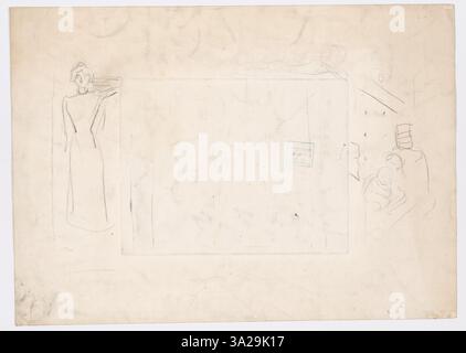 This print by Edvard Munch features a figure captured in an emotionally ...