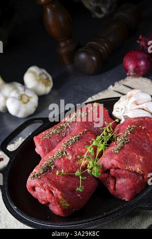 raw beef roulades prepared for cooking Stock Photo - Alamy