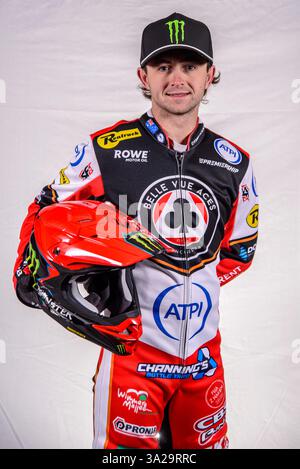 Jaimon Lidsey - Belle Vue Aces speedway rider. Action portrait Stock ...
