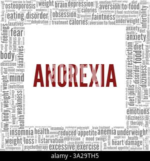 Anorexia vector illustration word cloud isolated on a white background ...
