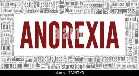 Anorexia vector illustration word cloud isolated on a white background ...