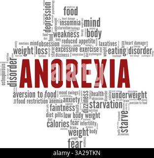 Anorexia vector illustration word cloud isolated on a white background ...