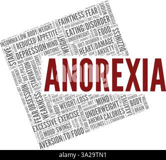 Anorexia vector illustration word cloud isolated on a white background ...