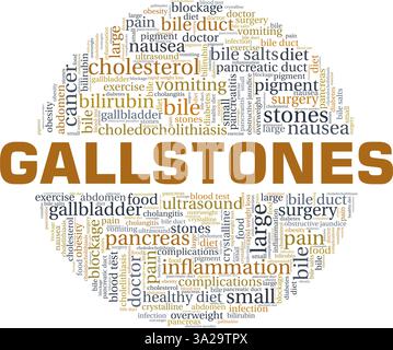Gallstones vector illustration word cloud isolated on a white ...