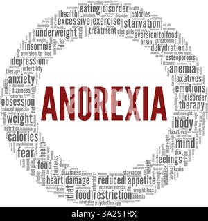 Anorexia vector illustration word cloud isolated on a white background ...