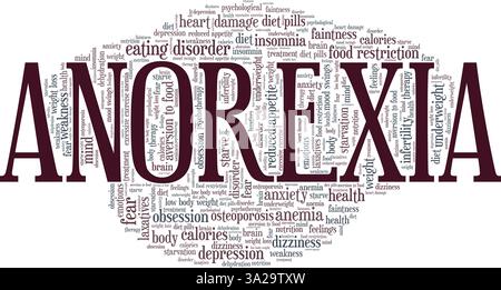 Anorexia vector illustration word cloud isolated on a white background ...