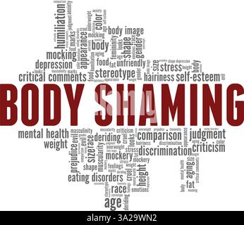 Body Shaming vector illustration word cloud isolated on a white ...