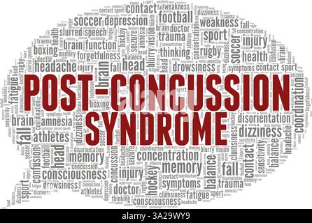 Post-Concussion Syndrome vector illustration word cloud isolated on a ...