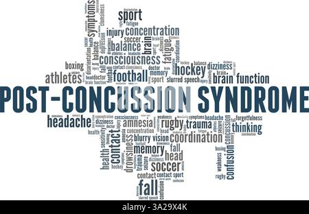 Post-Concussion Syndrome vector illustration word cloud isolated on a ...