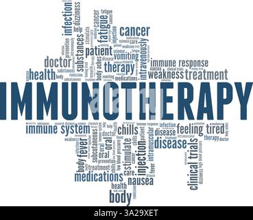 Immunotherapy vector illustration word cloud isolated on a white ...