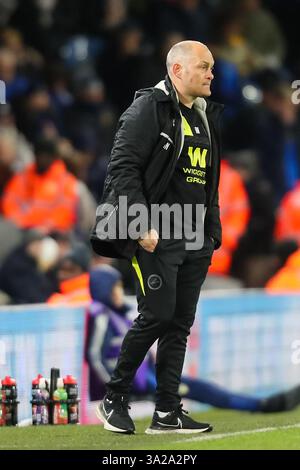 Alex Neil, manager of Millwall FC paces the line during the Sky Bet ...
