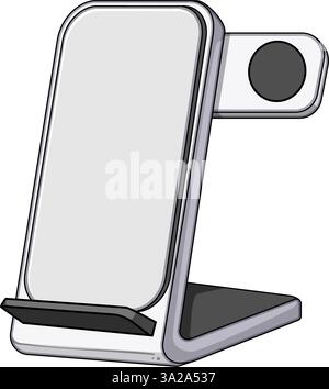 hub multi device charging station cartoon vector illustration Stock ...