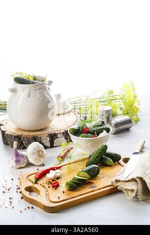 Fresh pickled cucumber with knob, (Polish malosolne Stock Photo - Alamy