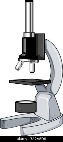 objective microscope cartoon vector illustration Stock Vector Image ...