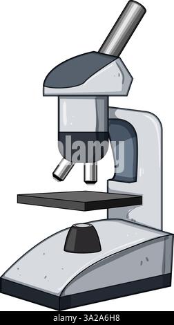 objective microscope cartoon vector illustration Stock Vector Image ...