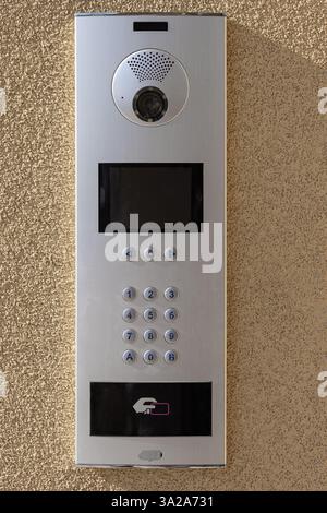 Security surveillance system at the entrance to a modern office ...