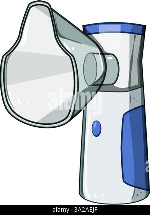 respiratory inhaler portable cartoon vector illustration Stock Vector ...