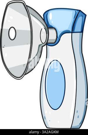 medication inhaler portable cartoon vector illustration Stock Vector ...