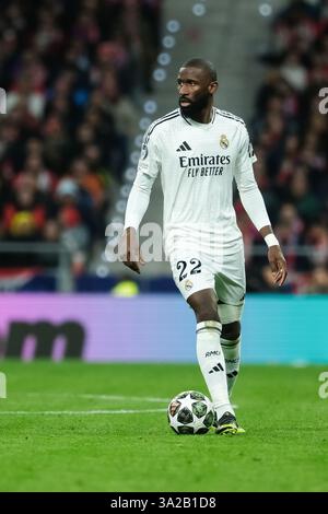 Kylian Mbappe and Antonio Rudiger of Real Madrid CF during the La Liga ...