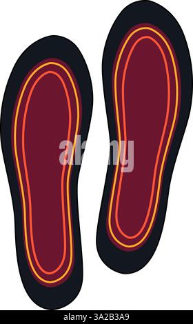 thermal electric heated insoles cartoon vector illustration Stock ...