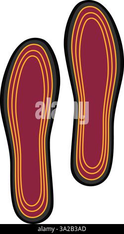foot electric heated insoles cartoon vector illustration Stock Vector ...