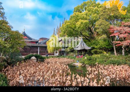 Scenery of Qushui Garden, a classical garden in Qingpu District ...