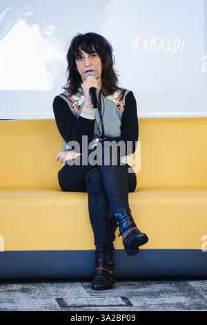 Milan, Italy. 24th Jan, 2025. Angela Baraldi attends a press conference ...