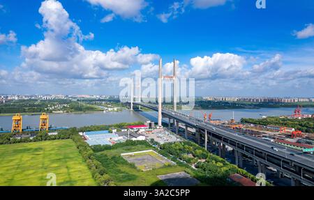 Aerial View of Minpu Bridge, Shanghai, China Stock Photo - Alamy