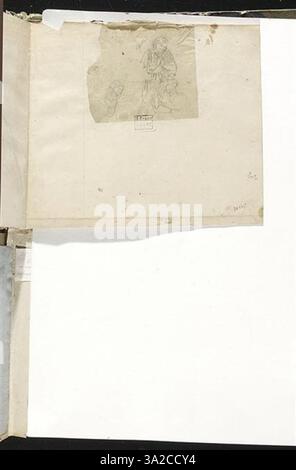 This figure study by Chassériau portrays a human form in an expressive ...