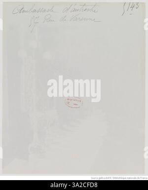 This photograph by Eugène Atget presents the staircase at 23 Rue de ...