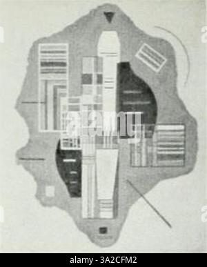 This abstract composition by Kandinsky showcases geometric shapes and ...
