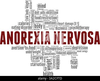 Anorexia Nervosa vector illustration word cloud isolated on a white ...