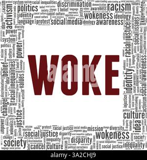 Woke word cloud concept. Collage made of words about woke. Vector ...