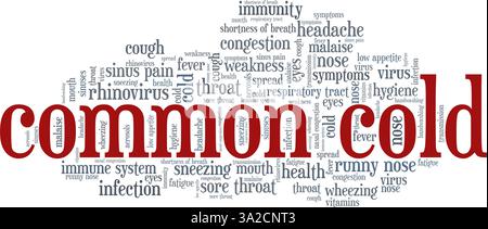 Common Cold vector illustration word cloud isolated on a white ...
