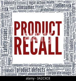 Product recall vector illustration word cloud isolated on a white ...