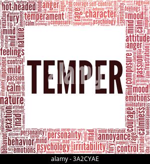 Temper vector illustration word cloud isolated on a white background ...