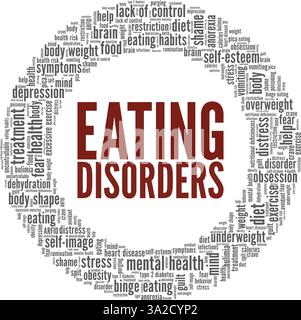 Eating Disorders vector illustration word cloud isolated on a white ...