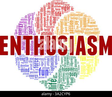Enthusiasm vector illustration word cloud isolated on a white ...