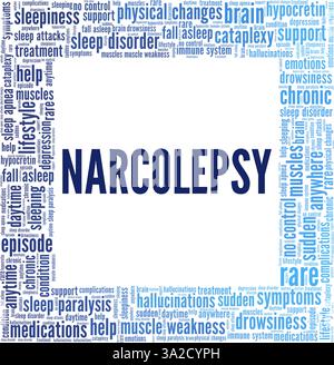 Narcolepsy vector illustration word cloud isolated on a white ...