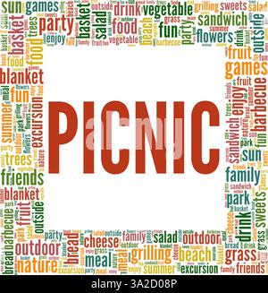 Picnic vector illustration word cloud isolated on a white background ...