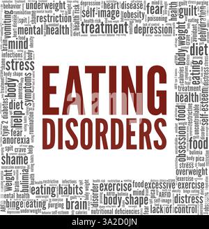 Eating Disorders vector illustration word cloud isolated on a white ...