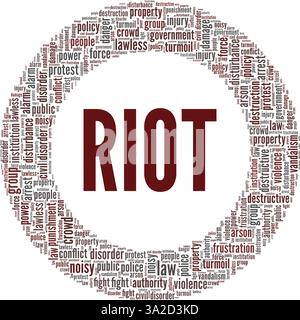 Riot vector illustration word cloud isolated on a white background ...