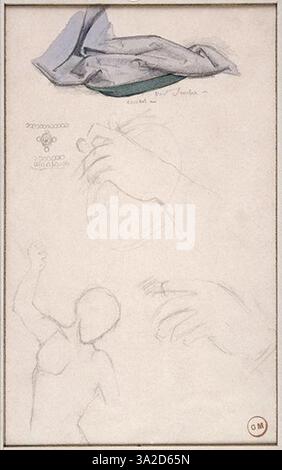 In 'Study of Drapery,' Gustave Moreau (1826–1898) examines the folds ...
