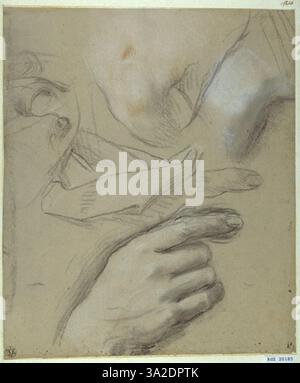 This study sheet by Federico Barocci includes sketches of legs, arms ...