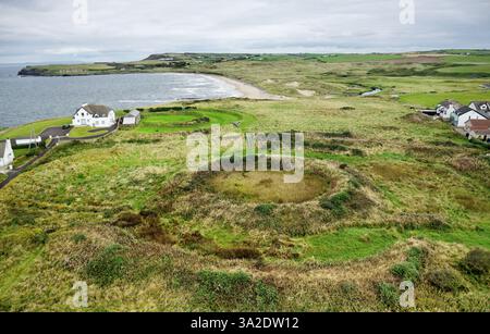 Lissanduff Earthworks at Portballintrae, N. Ireland. Twin prehistoric ...