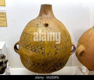 Large pre-Hispanic indigenous Amerindian ceramic pots in the Museum of ...
