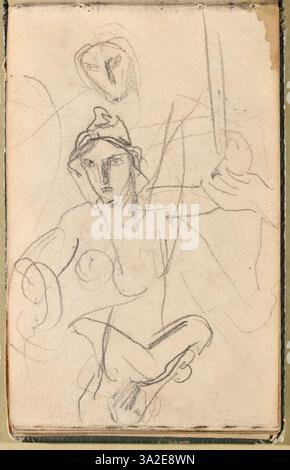 This figure study by Chassériau depicts a human form in a dramatic ...