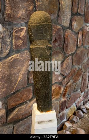 Pre-Hispanic indigenous Amerindian stone axe with human face in the ...